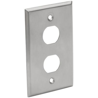 Rj45 Bulkhead Wall Plate, 2 Cutouts, Industrial, Metal - Stainless ...