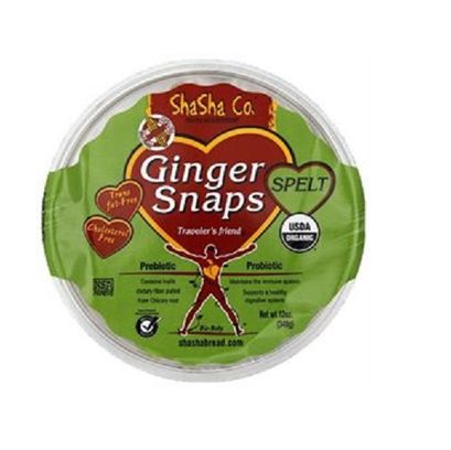 Shasha Bread Organic Spelt Ginger Snap Cookies - Case Of 16 - 12 Oz