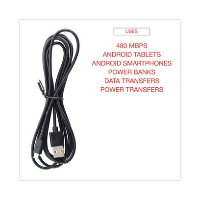 Innovera Usb To Micro Usb Cable, 6 Ft, Black IVR30008 1 Each