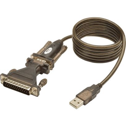 Usb To Rs232 Serial Adapter Cable Usb-a To Db25 Db9 M/m 5ft(1/EA)