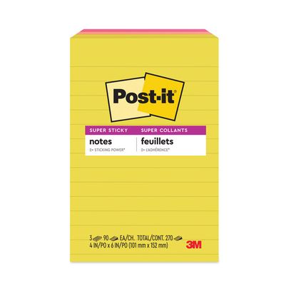 Post It Notes Super Sticky Note Pads in Summer Joy Collection Colors, 4 ...
