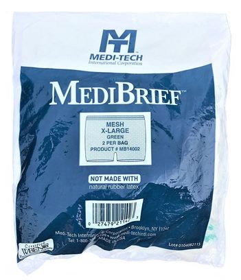 Medibrief Mesh Brief X-large Up To 62", Green Waistband Part No ...