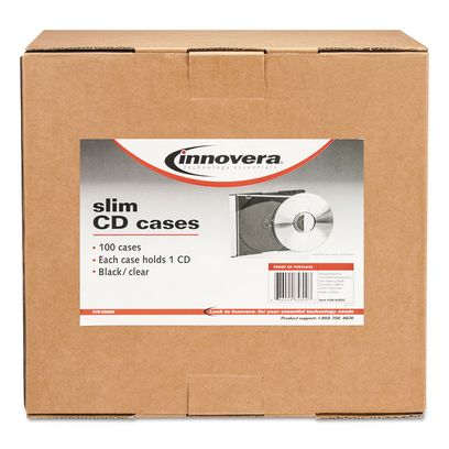 Innovera Cd/dvd Slim Jewel Cases, Clear/black, 100/pack 85800 100 Package