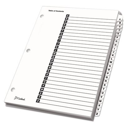 Cardinal Traditional Onestep Index System, 26-tab, A-z, Letter, White ...