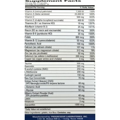 Progressive Laboratories Visio Plex - 200 Capsules