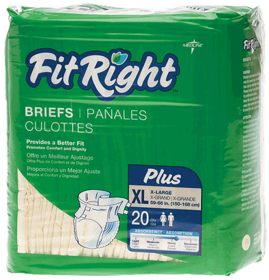 FitRight Plus Brief X-Large 59" - 66" Part No. FITPLUSXLG Qty Per Package