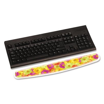 3m Fun Design Clear Gel Keyboard Wrist Rest, Daisy Design Wr308ds 1 Each