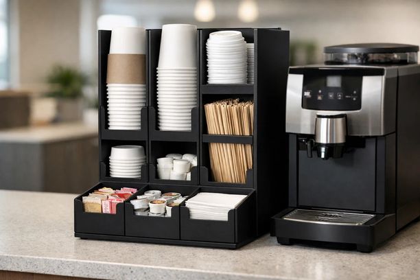 Organize Your Office Kitchen with a Coffee Condiment Organizer